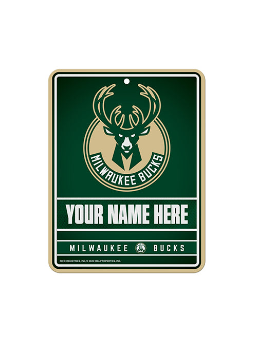 Rico Personalized Milwaukee Bucks Metal Sign | Bucks Pro Shop