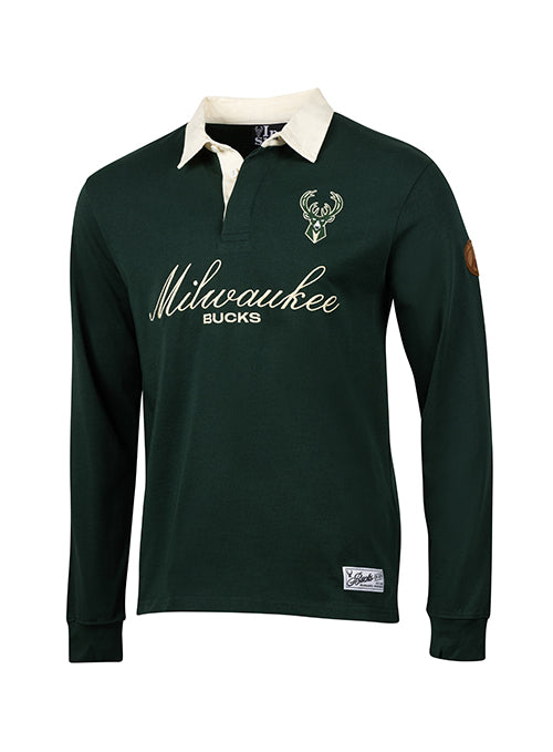 Bucks In Six Leather Ball Milwaukee Bucks Rugby Long Sleeve T-Shirt ...